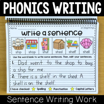 Phonics Writing Worksheets - Sentence Writing - My Teaching Pal