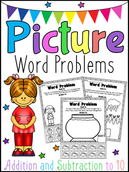 Picture Word Problems Printable Worksheets - Addition & Subtraction ...