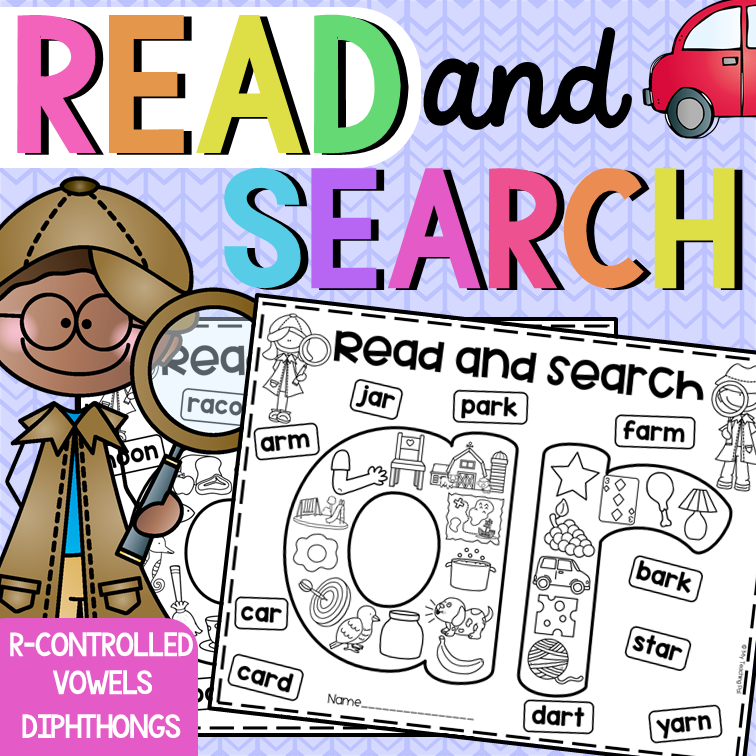 R-Controlled Vowel and Diphthong Read and Search Worksheets - My ...