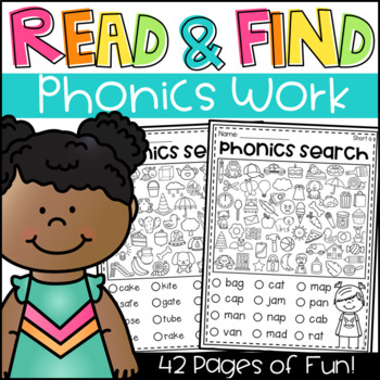 Read and Find Phonics I Spy Worksheets - CVC, Long Vowels, Digraphs and ...