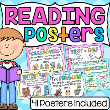 Reading Posters Anchor Charts Story Elements Reading Strategies Text ...