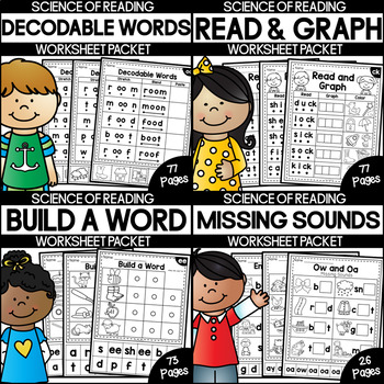 Science of Reading Phonics Worksheet Bundle - VOLUME 2 - My Teaching Pal