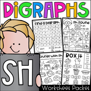 Sh Worksheet Packet - Digraphs Worksheets - My Teaching Pal