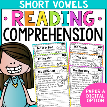 Short Vowel Reading Passages - Comprehension - PAPER & DIGITAL - My ...