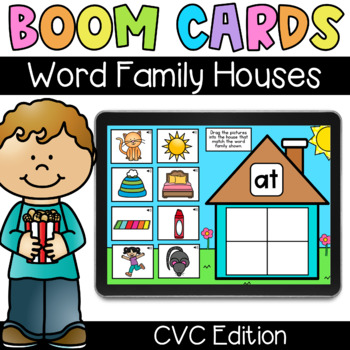 CVC Word Family Houses - Digital Task Cards - Boom Cards - My Teaching Pal
