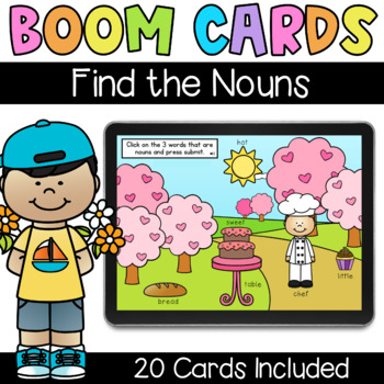 Find the Nouns - Digital Task Cards - Boom Cards - My Teaching Pal