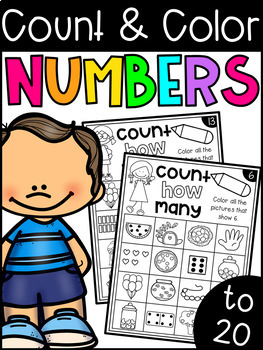 Numbers to 20 Worksheets - Count and Color Numbers - My Teaching Pal