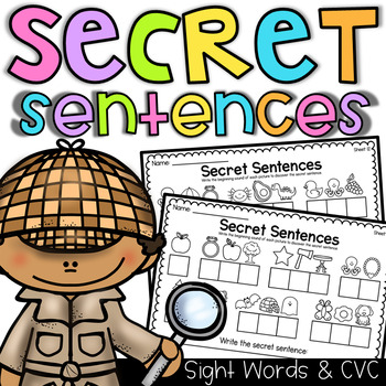 Secret Sentences Worksheets - CVC and Sight Words - My Teaching Pal