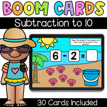 Subtraction to 10 - Digital Task Cards - Boom Cards - My Teaching Pal