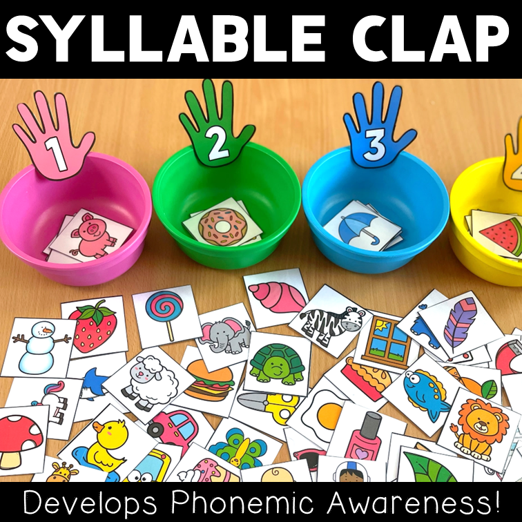 Syllable Clap Center - Counting Syllables - Phonemic Awareness Center ...