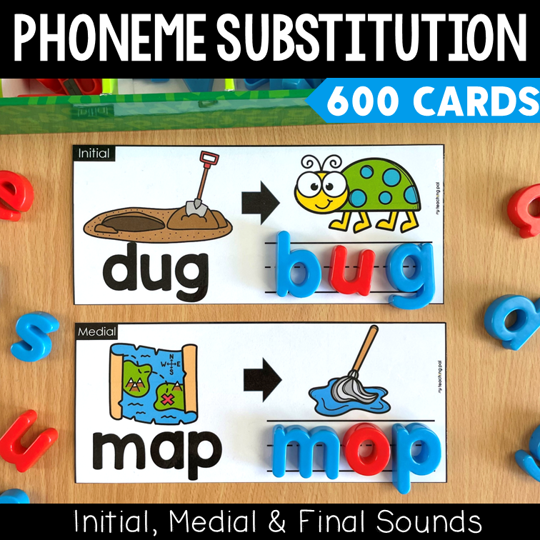Phoneme Substitution Cards - Phonemic Awareness Center - My Teaching Pal