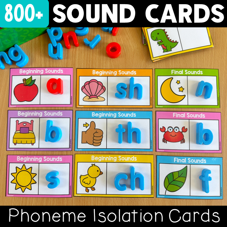 Phonics Center - Sound Cards - Beginning, Medial, Final Sounds - My ...