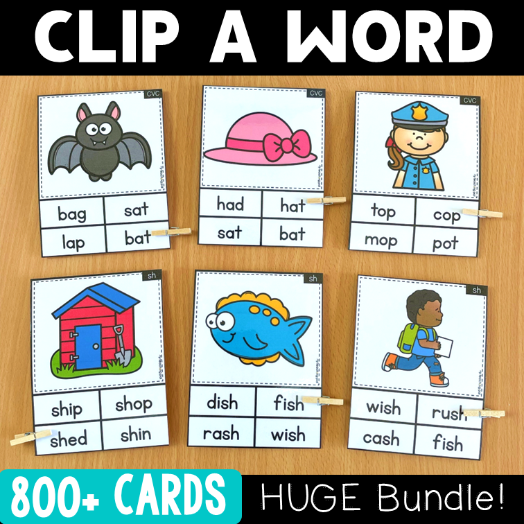 Clip a Word Phonics Center - Decodable Words - My Teaching Pal