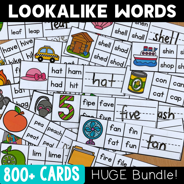 Lookalike Words Center - Decodable Words Phonics Center - My Teaching Pal