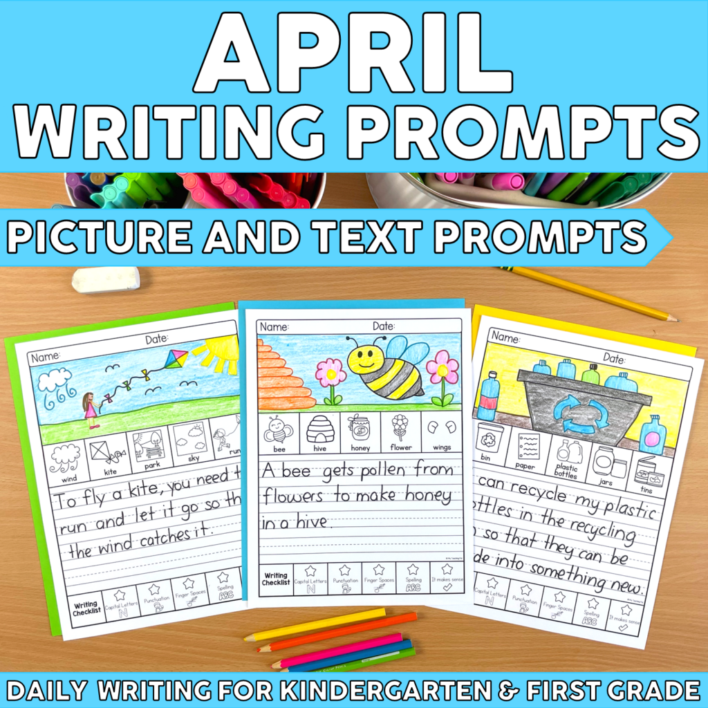 April Writing Prompts - Kindergarten & First Grade Writing Journal ...