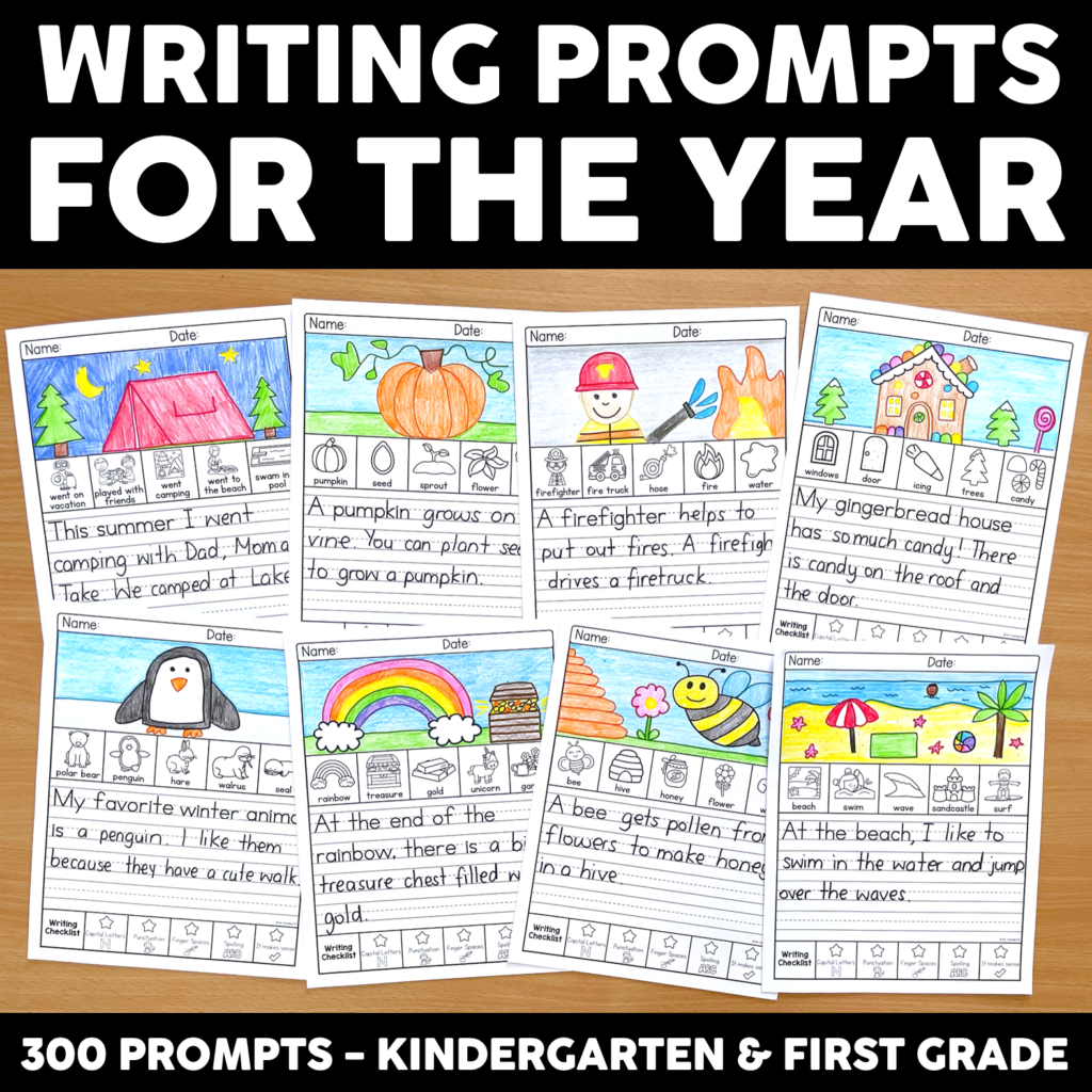 Yearly Seasonal Writing Bundle for Kindergarten and First Grade Writing ...