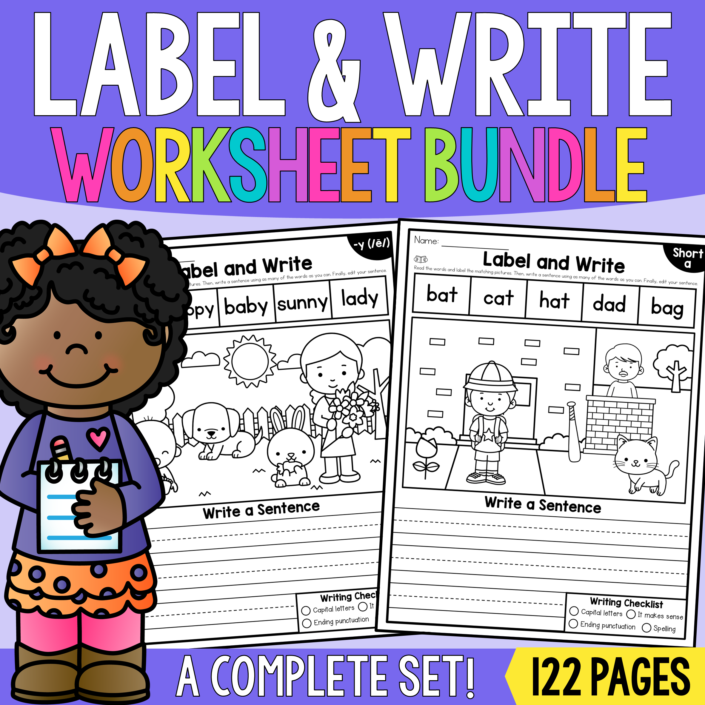 Label and Write Phonics Worksheets - Sentence Writing (Science of ...