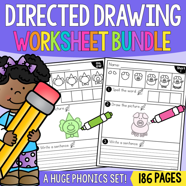 Phonics Directed Drawing Worksheets BUNDLE - Spelling - Science of Reading - My Teaching Pal