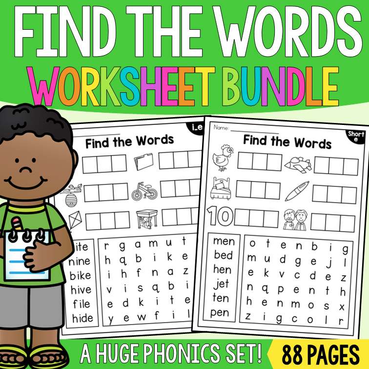 Find the Words Worksheets BUNDLE - Spelling Worksheets - Science of Reading - My Teaching Pal