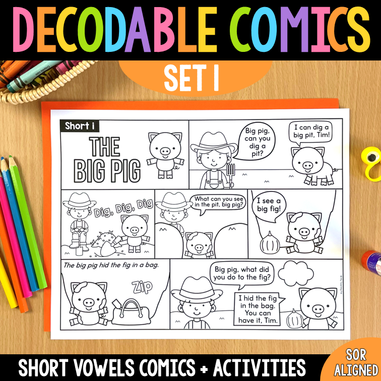 Decodable Comics - Short Vowels (CVC & Blends) - Science of Reading ...