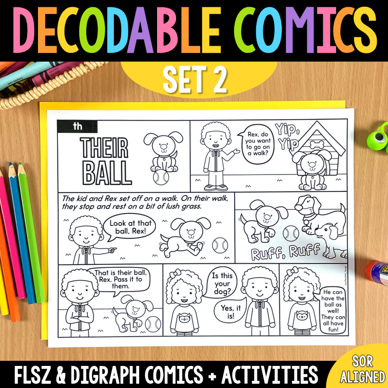 Decodable Comics - Digraphs & FLSZ - Science of Reading - SET 2 - My ...